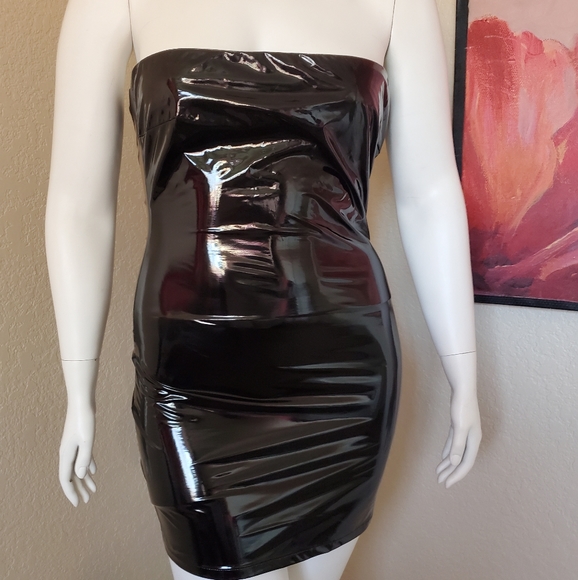 Tiger Mist | Dresses | Tiger Mist Black Latex Style Dress | Poshmark